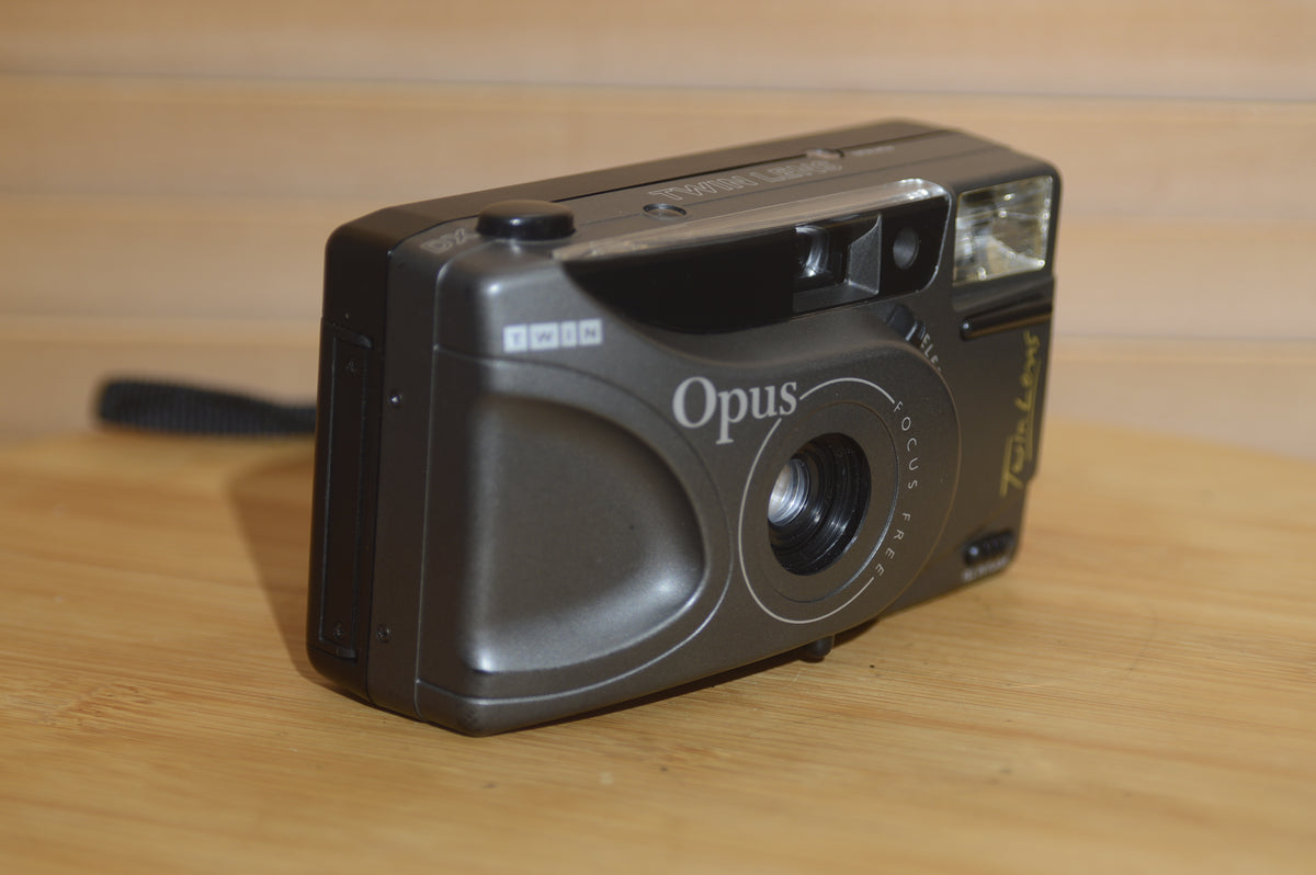 Vintage Opus DX Twin Lens 35mm Compact Camera with Padded Bag and Stra – Rewind Cameras